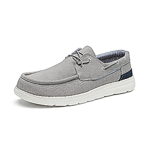 Bruno Marc Men's SBLS223M Slip-on Canvas Loafers Casual Boat Shoes, Grey, Size 12