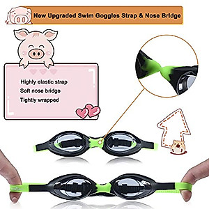 PHELRENA Kids Swim Goggles with Earplugs Nose Clip, Swimming Goggles with Anti-UV, Anti-fog Lenses