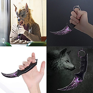 TOPOINT 2 Packs Land Karambit Knife CS Game Knife, Fixed Blade Knife with Sheath and Cord KZ03-11