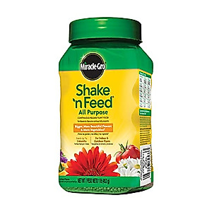 Miracle-Gro Shake 'n Feed All Purpose Continuous Release Plant Food, 1-Pound (Slow Release Plant Fertilizer)