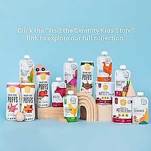Serenity Kids 6+ Months Baby Food Pouches Puree Made With Ethically Sourced Meats & Organic Veggies | No Sugary Fruits or Added Sugar | Allergen Free | 3.5 Ounce BPA-Free Pouch | Variety Pack | 8 Count