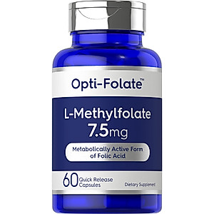 Carlyle L Methylfolate 7.5 mg | 60 Capsules | Optimized and Activated | Non-GMO, Gluten Free | Methyl Folate, 5-MTHF | by Opti-Folate