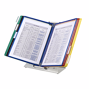 Tarifold Desktop Reference System With 10 Display Pockets, Assorted Colors, 20 Sheet Capacity (D291)