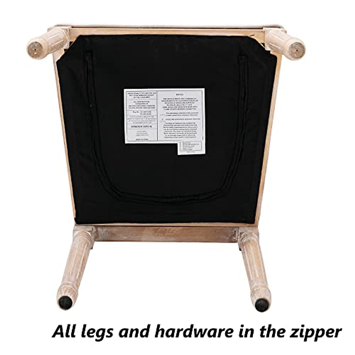 ZHENGHAO Vintage Farmhouse Dining Chairs Set of 2, French Country Dining Room Chairs with Rattan Back, Soild Wood Legs, Upholstered Chairs for Living Room/Kitchen/Restaurant, Beige