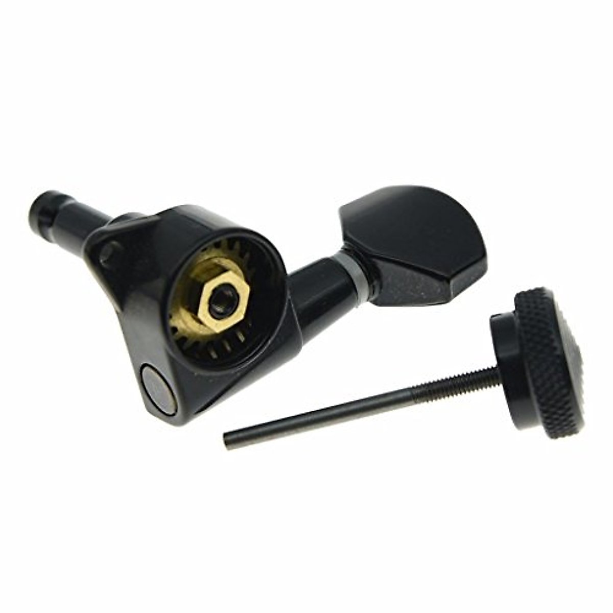 Dopro Black Locking Guitar Tuners Left Handed 6 Inline Tuning Keys Machine Heads Korea Made