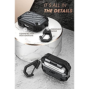 SUPCASE Unicorn Beetle Pro Series Case Designed for Airpods Pro (2022/2019), Full-Body Rugged Protective Case with Carabiner for AirPods Pro (2nd Generation / 1st Generation) (Black)