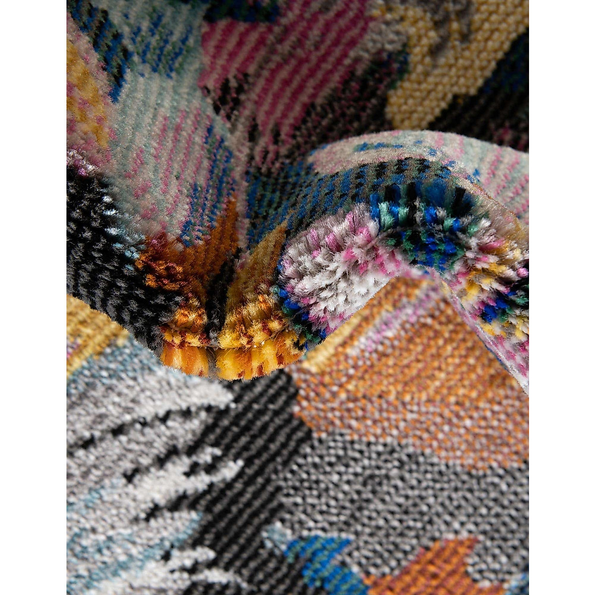 Unique Loom Blossom Collection Area Rug - Negril (4' x 6' Rectangle, Multi/ Black)