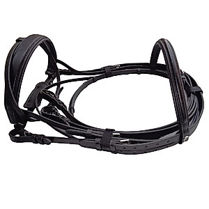 Black Leather Horse Bridle - Plain Hunter Bridle for Horses - COB Size