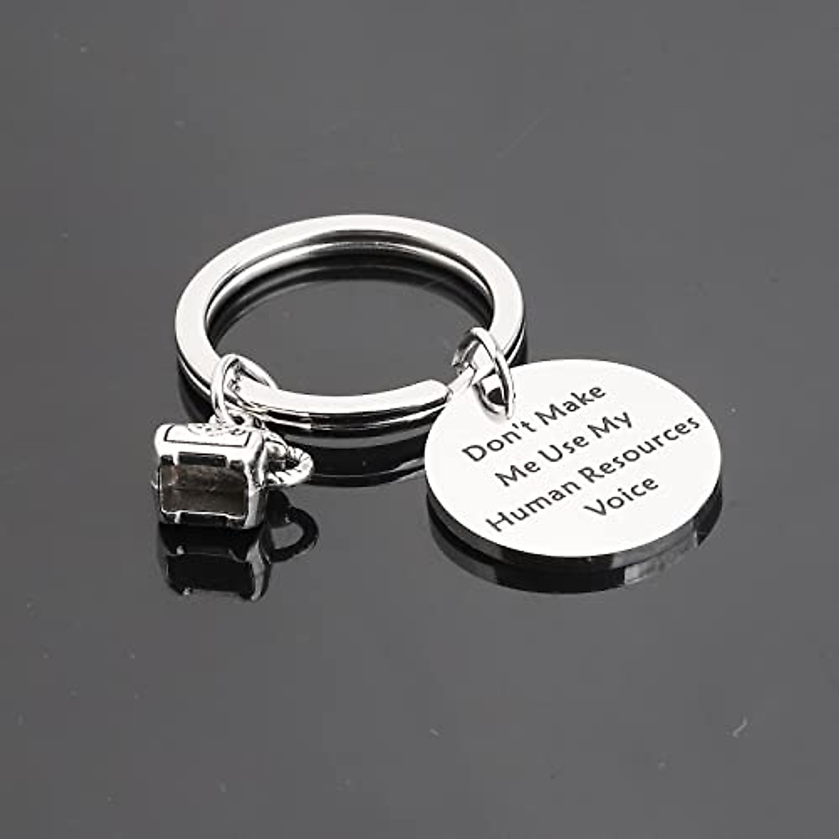 ENSIANTH Human Resources Gift Don’t Make Me Use Human Resources Voice keychain HR Manager Gift Coworker Gift (human resources key)