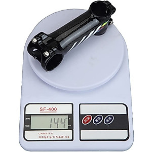 ZECHAO Road Bike Stem,Aluminum Alloy Carbon Fiber Riser Scale-Free Carbon Fiber Bike Super-Light Stem Carbon Handle 28.6-31.8MM Bike Stem (Color : Black, Size : 80mm)