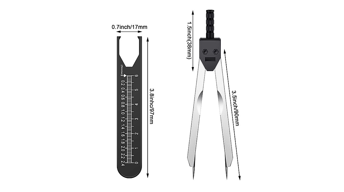 Adjustable EKG Caliper Set for Nurses - 3 Pieces