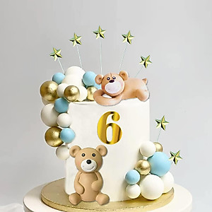 Honbay 1-10 Numbers Birthday Cake Decoratons Mirrored Acrylic Number Cake Toppers Self-Adhensive Table Number Room Number Cabinet Door Number Sticker for Wedding Anniversary Birthday Party Supplies