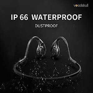 VOCALSKULL Bone Conduction Wireless Bluetooth Headphones Open Ear Sport Headphones with Built-in Mic Sweat Resistant Headset Deep Base Sound for Running Cycling Climbing Driving