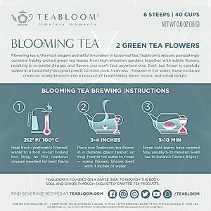 Blooming Tea Flowers - Pomegranate & Pineapple Flowering Teas – Hand-Tied Flowering Tea Balls - Each Tea Blossom Can Be Used Multiple Times (2-Pack)