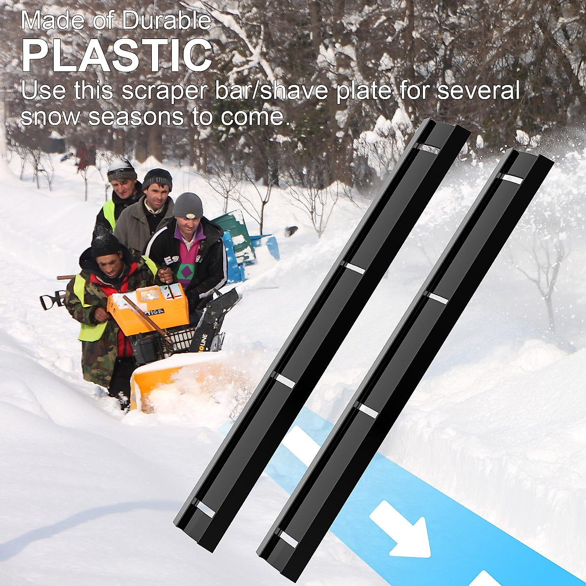 Ameri Exact Replacement Scraper Bars for MTD Snow Throwers - Replaces MTD Part No 731-1033 731-0778 73-017 - Compatible with All 20-Inch and 21-Inch MTD Snow Throwers (2P)