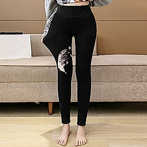 High Waisted Thermal Winter Yoga Pants for Women High Waisted Thermal Winter Hiking Running Pants Pockets(Pink,X-Large)