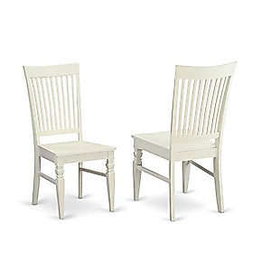 East West Furniture WEST7-WHI-W Weston 7 Piece Kitchen Set Consist of a Rectangle Room Table with Butterfly Leaf and 6 Dining Chairs, 42x60 Inch, Linen White