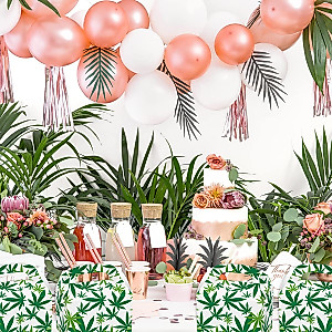 CIEOVO 24 Pack Weed Leaves Party Favor Treat Boxes, Leaf Print Goodie Candy Treat Present Boxes Recycled Party Favor Boxes for Green Weed Leaves Theme Birthday Baby Shower Party Supplies Decoration