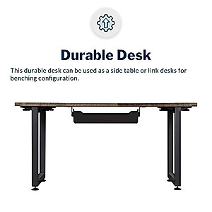 Vari Table 60x24 - Computer Desk with Durable Finish & Built-In Cable Management Tray - Modern Computer Furniture Table for Work or Home Office - Stand-Alone Workstation or Side Table (Reclaimed Wood)
