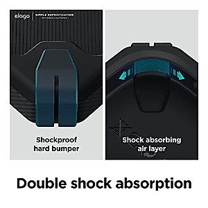 Elago Armor iPhone 14 Pro Max 6.7" Case - Military Grade Drop Protection, Heavy-Duty Carbon Fiber Texture, Shockproof Bumper (Black)