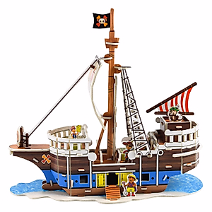 Toysical 3D Puzzle Set Q Pirate Ship DIY Sailing Boat Model Kits & Toys for Kids Gifts for Birthday, Christmas & New Year Building Hobbies, Crafts & Projects, 3D Puzzles for Kids Ages 8-10