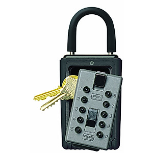 Kidde AccessPoint 001166 KeySafe 3-Key Portable Push Button Key Safe Box, Titanium Gray