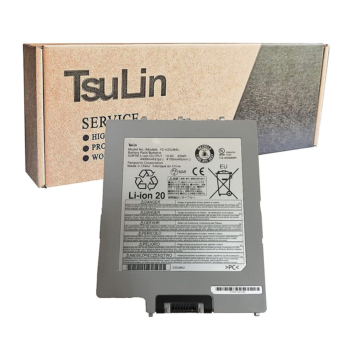 TsuLin FZ-VZSU84U Laptop Battery Compatible with Panasonic FZ-G1 FZ-G1AABDXER Toughpad FZ-G1 Series Notebook FZ-VZSU84A2K FZ-VZSU84A2R FZ-VZSU84A2U FZ-VZSU84AK FZ-VZSU84AR 10.8V 45Wh 4400mAh
