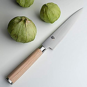 Shun Classic Blonde 6” Utility Knife, Blonde PakkaWood Handle, Full Tang VG-MAX Blade