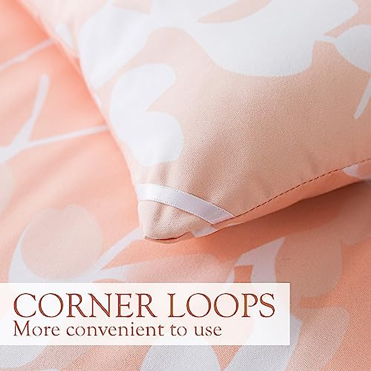 Andency Blush Pink Comforter Set Full Size (79x90 Inch) - Reversible Flower Plum Blossom Bed Set 3 Pieces Soft Lightweight Microfiber Branches Comforter Bedding Set