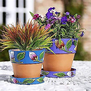 SzJias Fake Plants Outdoor Artificial Grass Plastic Plants UV Resistant Greenery (8 Pcs, Orange)