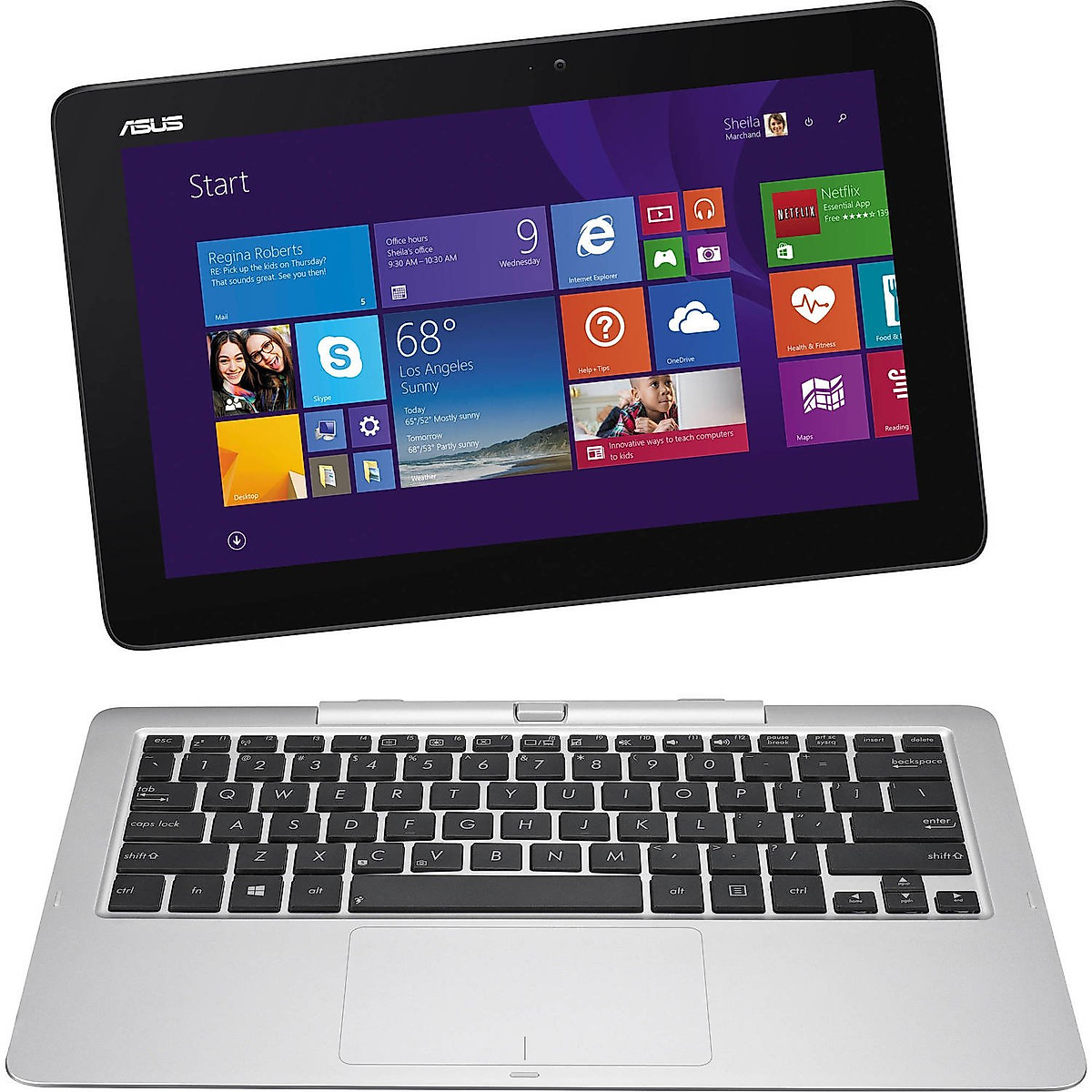 ASUS Transformer Book 12-Inch T200TA-C1-BL 2-in-1 Detachable Touchscreen Laptop, 4 GB RAM, 64 GB Storage