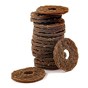 (4 Pack) Petsafe Busy Buddy Refill Ring Dog Treats For Select Busy Buddy Dog Toys, Natural Rawhide, Size B