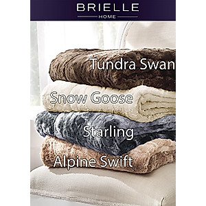 Brielle Faux Fur Oversized Throw, 50" by 70", Starling Gray