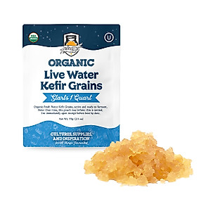 Fermentaholics ORGANIC Water Kefir Grains - Live Starter Culture - Makes a Quart Batch - Water Kefir Starter Grains - Brew Your Own Water Kefir At Home - Bulgaros De Agua
