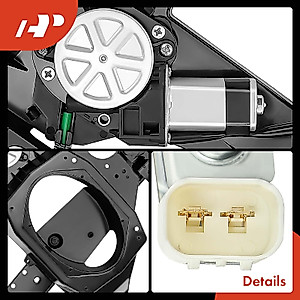 A-Premium Power Window Regulator with Motor and Panel Replacement for Ford Expedition Lincoln Navigator 2007-2017 Front Left Driver Side (with 2 Prongs Plug)