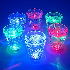 LED Light Up Shot Glasses (Set of 12) - Push Button Light Up LED Shot Glasses with Glowing LED Lights (Assorted Colors)