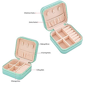 KElofoN Travel jewelry Organizer Travel jewelry case Travel Jewelry box Small Jewelry Organizer Box for Girls Women（blue）