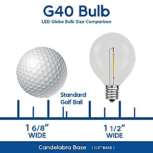 Novelty Lights 25 Pack G40 Orange Outdoor Globe Bulbs, Light Bulbs Glass Incandescent Bulbs with 3000 Hour Lifespan, Globe String Lights Replacement Bulbs