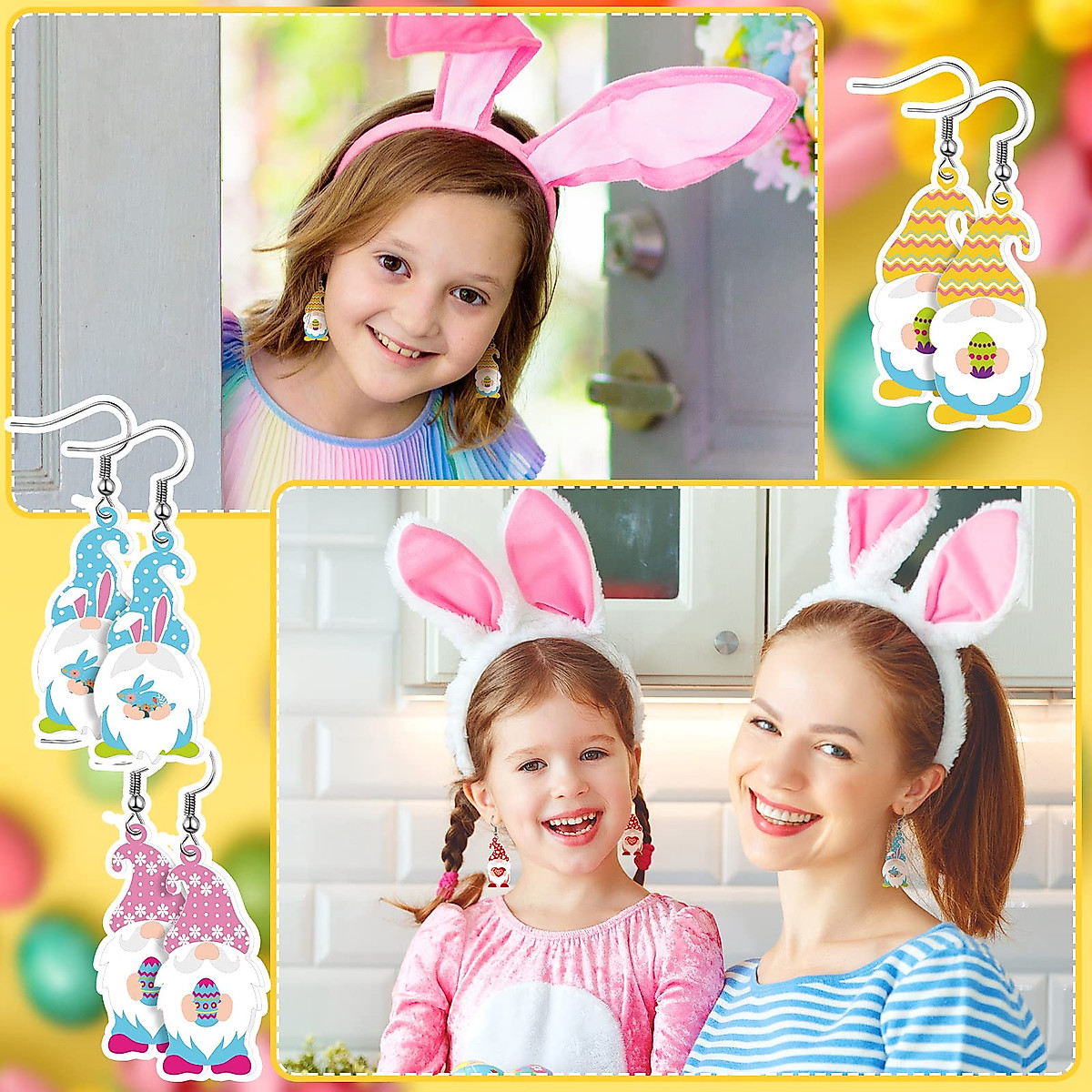 Glenmal 9 Pairs Fall Gnome Earrings for Women Thanksgiving Halloween Jewelry Gift Holiday Women's Acrylic Drop and Dangle Earrings(Mixed Style)