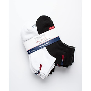 IZOD Men's Athletic Socks - Performance Cushion Quarter Socks (10 or 12 Pack), Size 6-12.5, Assorted (12Pk)
