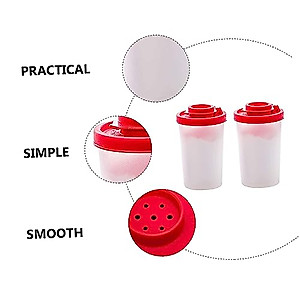 Container 2pcs Shaker Sugar Jars Plastic Bottle Empty Bottles Mini Containers Mini Plastic Containers Clear Container Mini Seasoning Cans Outdoor Seasoning Jars Cellars