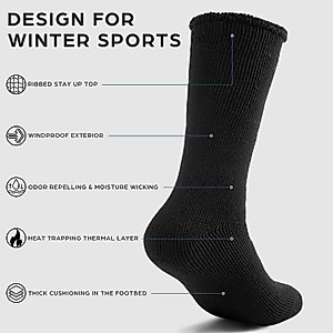DG Hill Winter Thermal Socks - Warm Socks for Cold Weather Insulated Sock - Heated Socks Thick Snow Warm Boot Socks