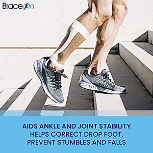 BraceOn AFO Foot Drop Brace - Swedish Drop Foot Stabilizer for Walking and Exercise, Foot and Ankle Support, Men, Left