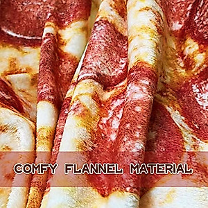 moonysweet Pizza Blanket for Adult and Kids Novelty Food Blanket Adult Size Funny Realistic Throw Blanket Fuzzy Fleece Blanket Flannel Gift for Teens Boys and Girls 60 inches