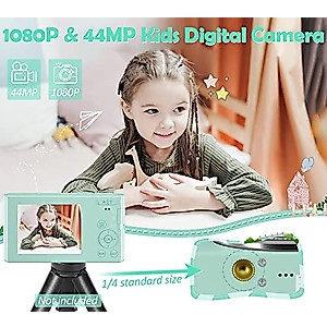 UIKICON Digital Camera, FHD 1080P Kids Camera Video Camera with 32GB SD Card 16X Digital Zoom, Compact Point and Shoot Camera Portable Small Camera for Teens Students Boys Girls - Green