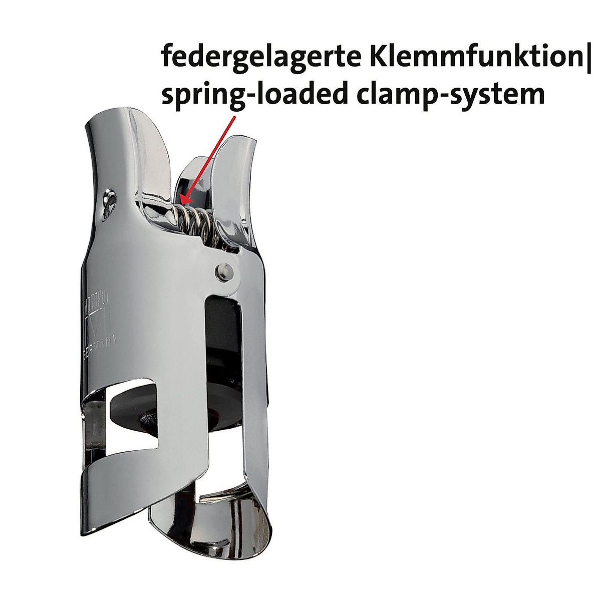 Monopol Champagne Stopper In Chrome Plated Dishwasher Safe And Rustproof, Silver