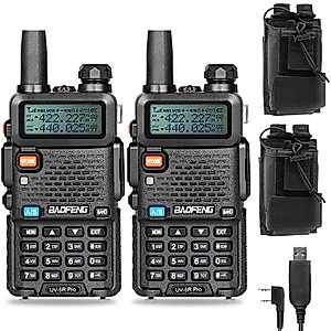 Baofeng UV-5RPro 8W 2Pack Ham Radio Two Way Radio More Radio Case One Programming Cable