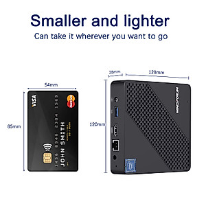 KODLIX Mini PC, Celeron N3350 Dual-Core Processor, 4GB LPDDR4 64GB eMMC, Fanless Mini Desktop Computer Support 4K HD/HDMI+VGA Port/Dual WiFi/Gigabit Ethernet/BT 4.2