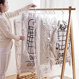 Hawtrytoa Hanging Vacuum Storage Bags, Hanging Vacuum Storage Bags for Clothes, Reusable Hanging Vacuum Storage Bags (3pcs,70 * 110cm)