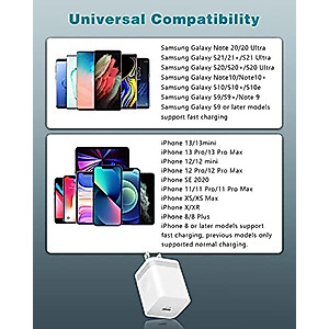 USB C Wall Charger Block, 3-Pack 20W PD USB-C Brick Cube Box Plug Fast Charging Block for iPhone 14 Pro Max/14 Plus/13/12/11, iPad Pro Air Mini, Google Pixel 7/6/5/4, AirPods Pro, Samsung Galaxy, More